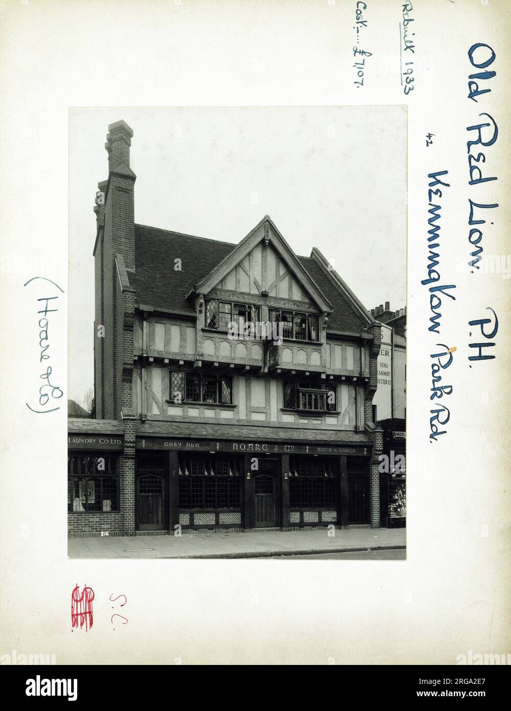 Photograph of Old Red Lion PH, Lambeth, London. The main side of the ...