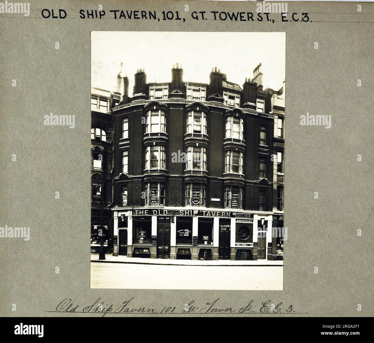 Photograph of Old Ship Tavern , Tower, London. The main side of the ...