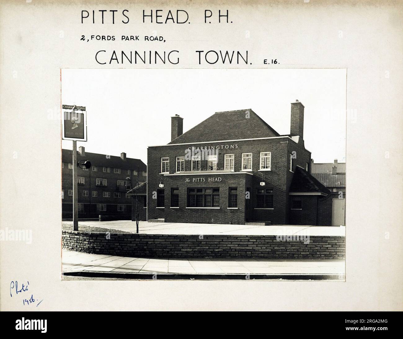 Photograph of Pitts Head PH, Canning Town, London. The main side of the ...