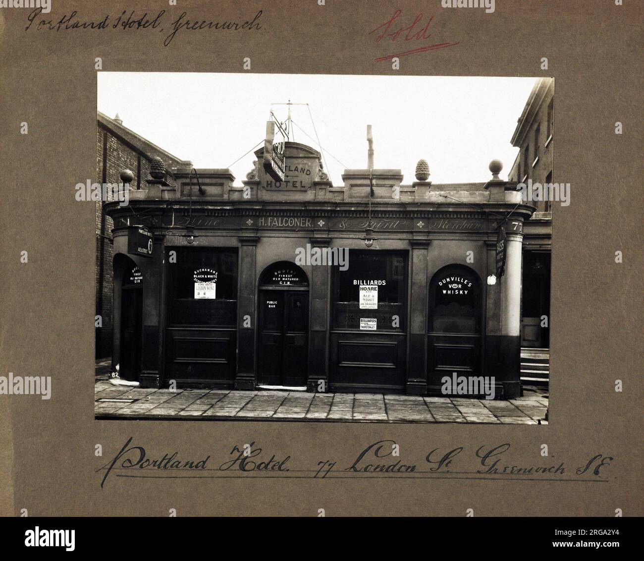 Photograph of Portland Arms, Greenwich, London. The main side of the ...