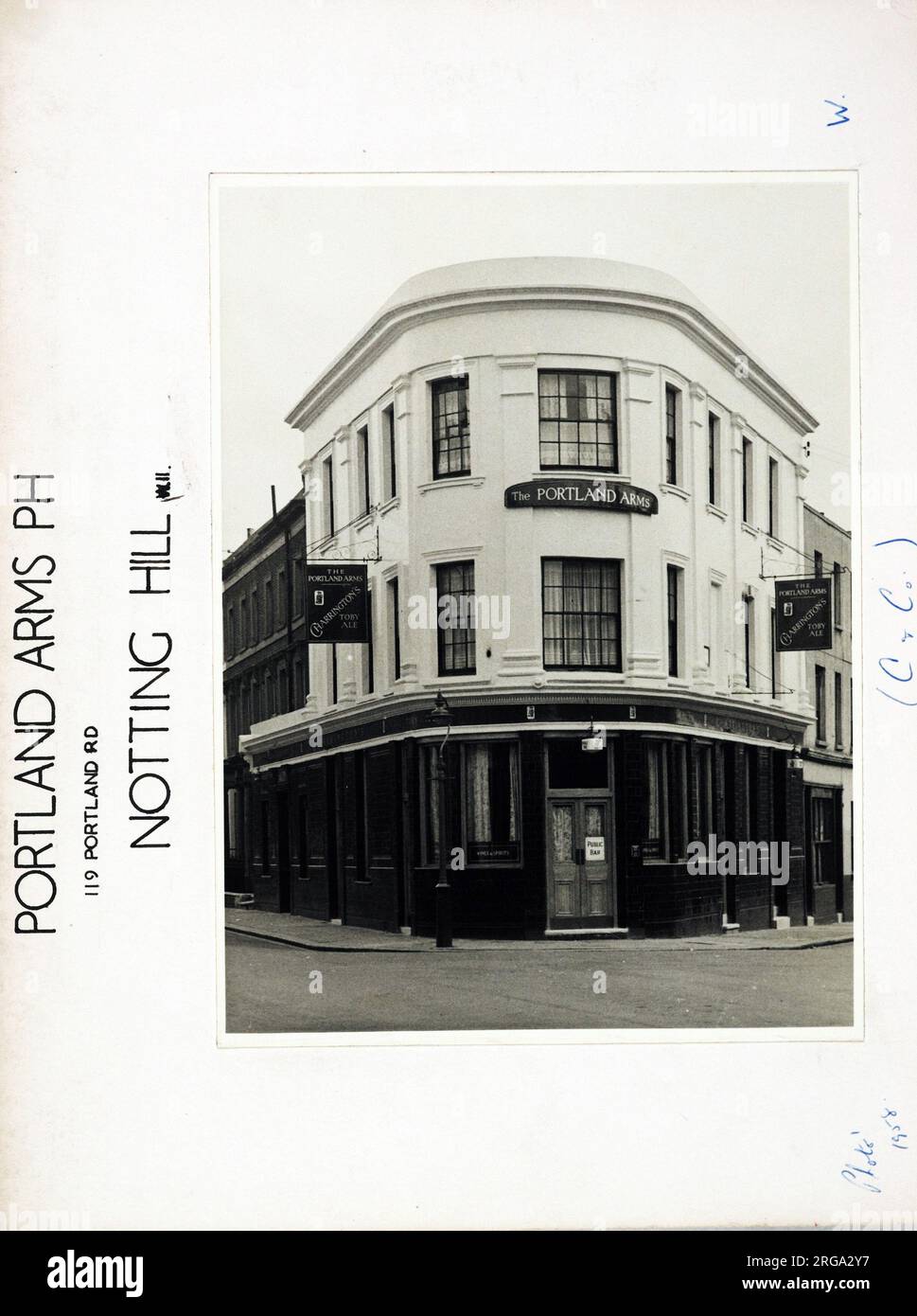 Photograph of Portland Arms, Notting Hill, London. The main side of the ...