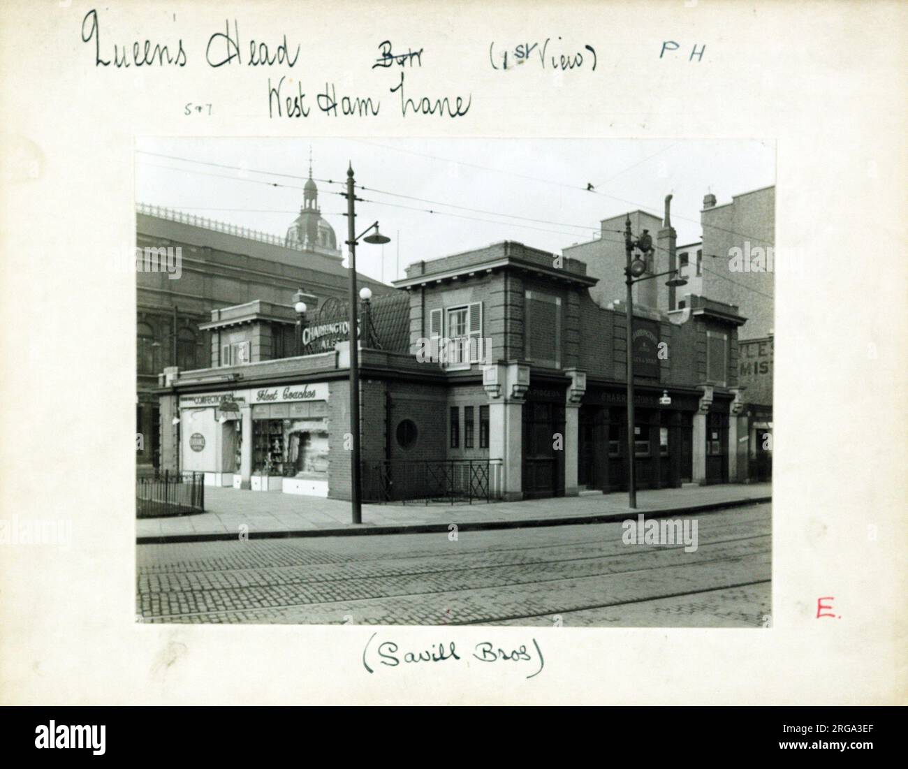 Photograph of Queens Head PH, Stratford, London. The main side of the ...