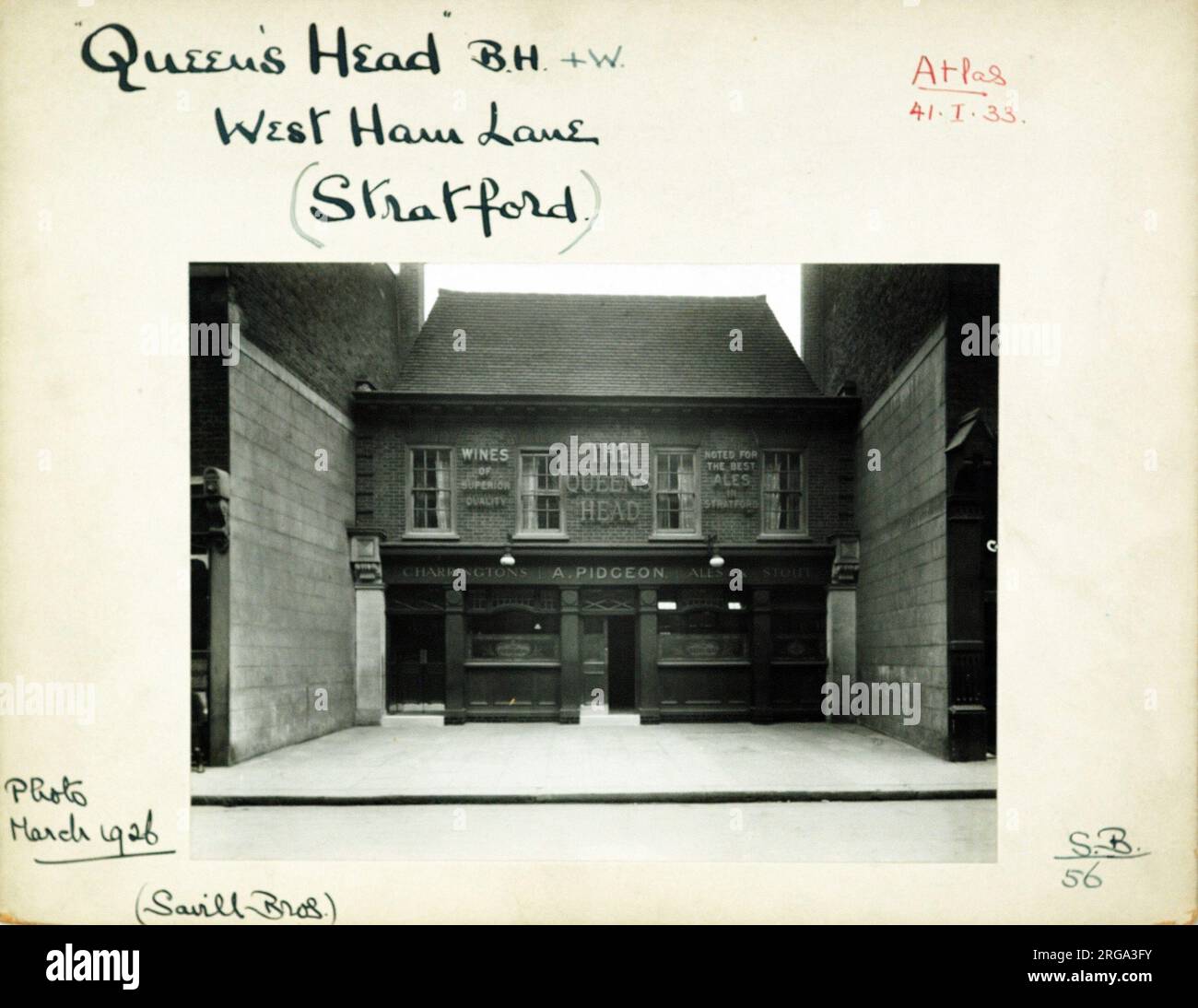 Photograph of Queens Head PH, Stratford, London. The main side of the ...