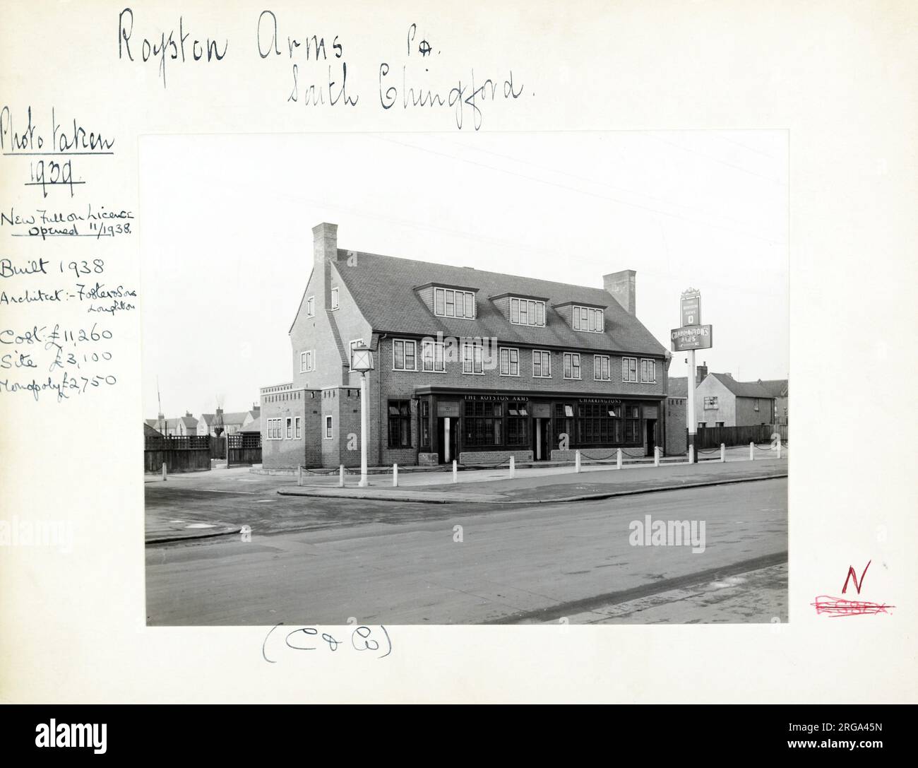 Photograph of Royston Arms, South Chingford, London. The main side of ...