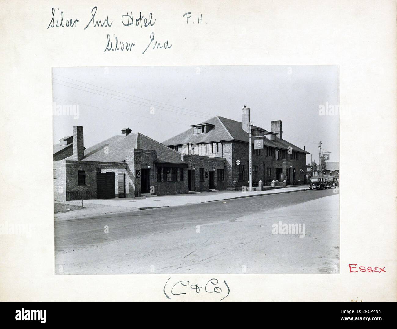 Photograph of Silver End Hotel, Silver End, Essex. The main side of the ...