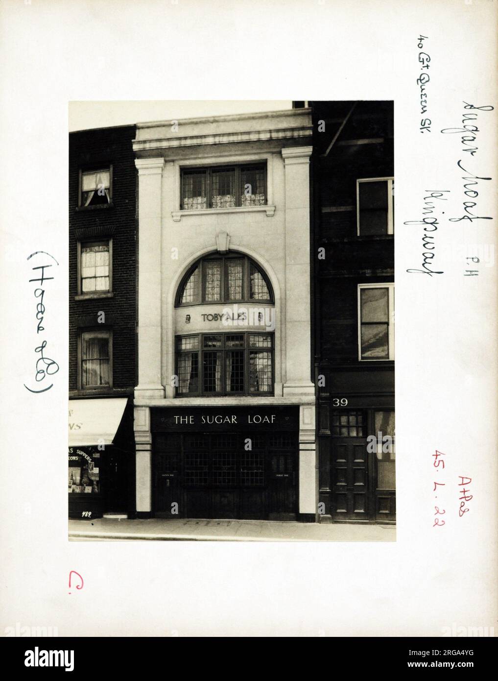 Photograph of Sugar Loaf PH, Kingsway, London. The main side of the ...