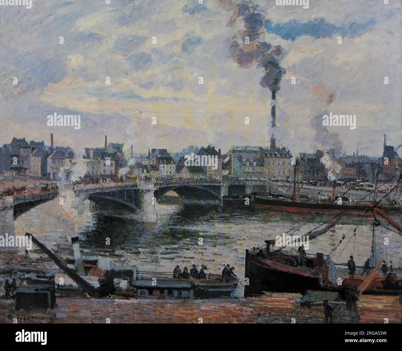 Le Grand-Pont, Rouen 1896 by Camille Pissarro Stock Photo - Alamy