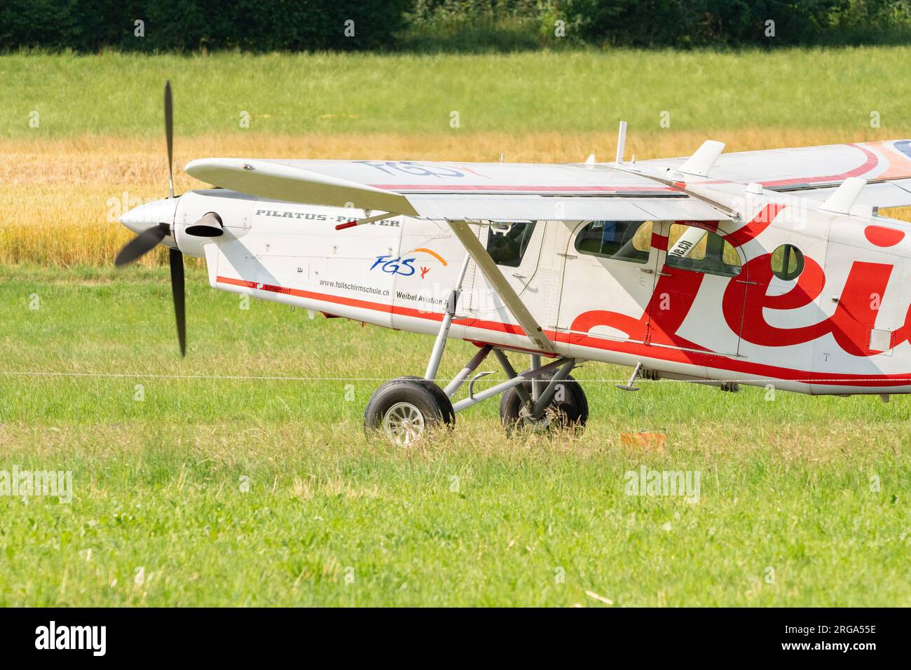 Speck-Fehraltorf, Zurich, Switzerland, July 1, 2023 HB-FKL Pilatus PC-6 ...