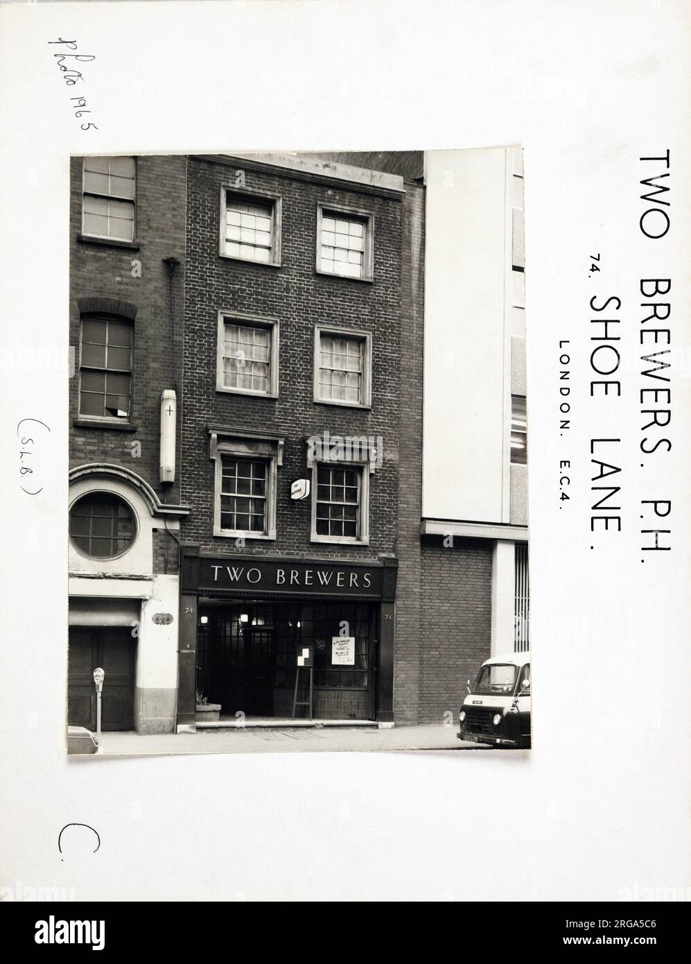 Photograph of Two Brewers PH, Holborn, London. The main side of the ...