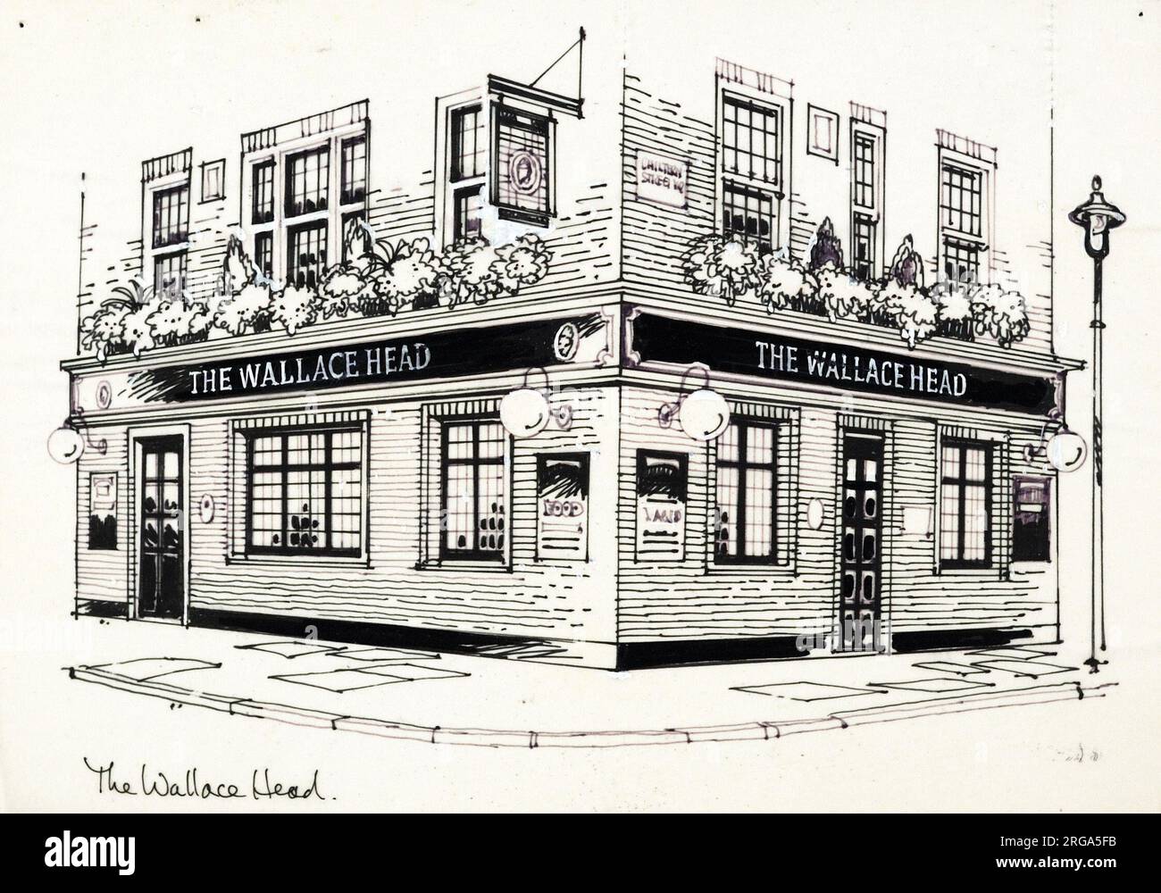 Sketch of Wallace Head PH, Marylebone, London. The main side of the ...