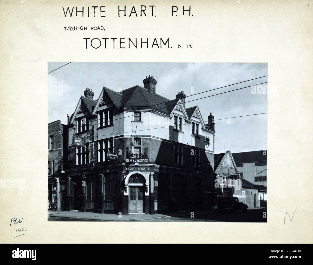 Photograph of White Hart PH, Tottenham, London. The main side of the ...