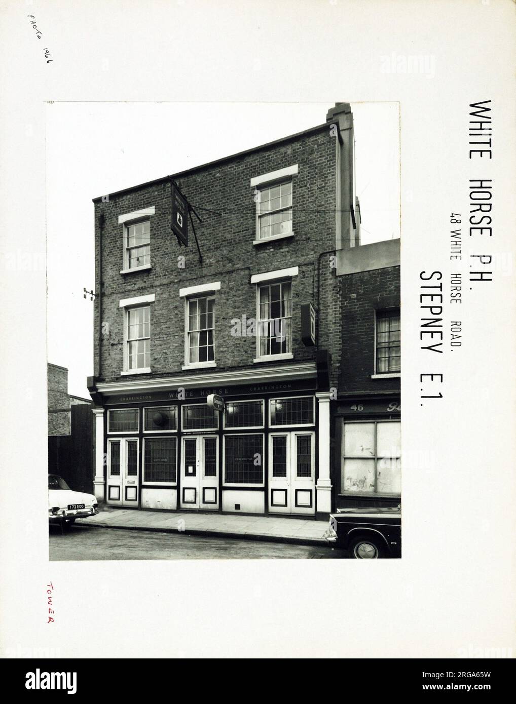 Photograph of White Horse PH, Stepney, London. The main side of the ...