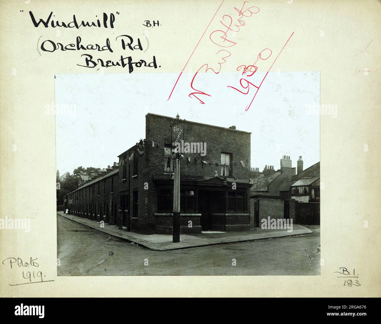 Photograph of Windmill PH, Brentford, Greater London. The main side of ...