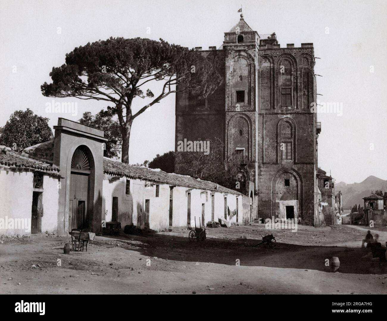 Vintage 19th century photograph: Castello della Zisa, Ziza Castle ...