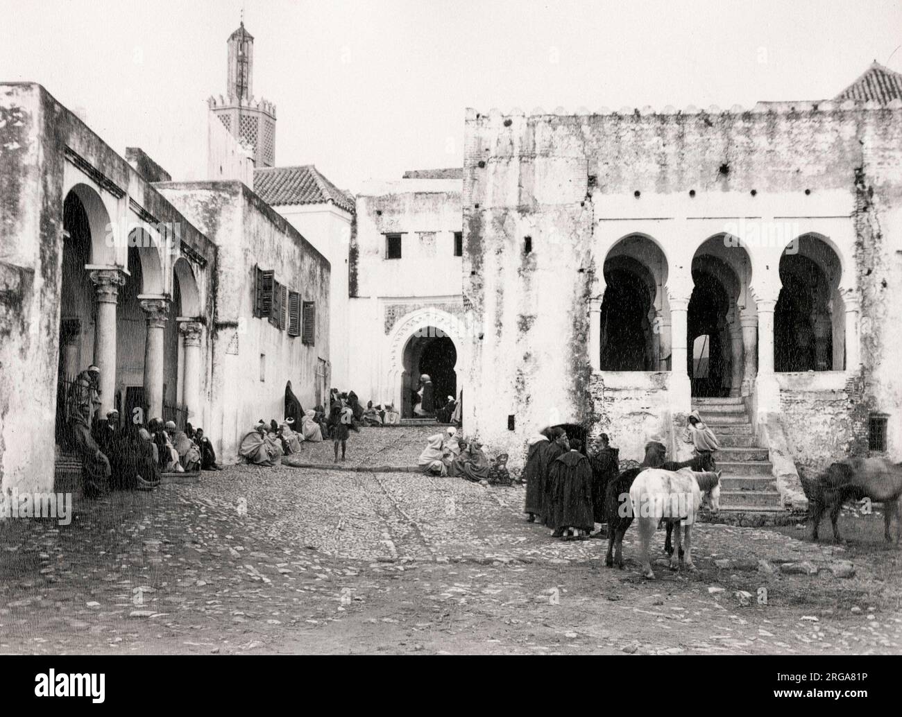 Dar el Makhzen, Sultan's Palace, Tangier, Morocco. Vintage 19th century ...
