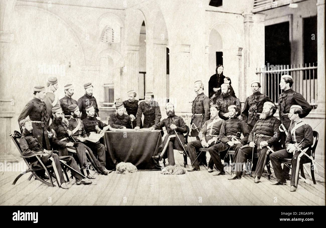 19th century vintage photograph: Officers of the 2nd Dragoon Guards ...