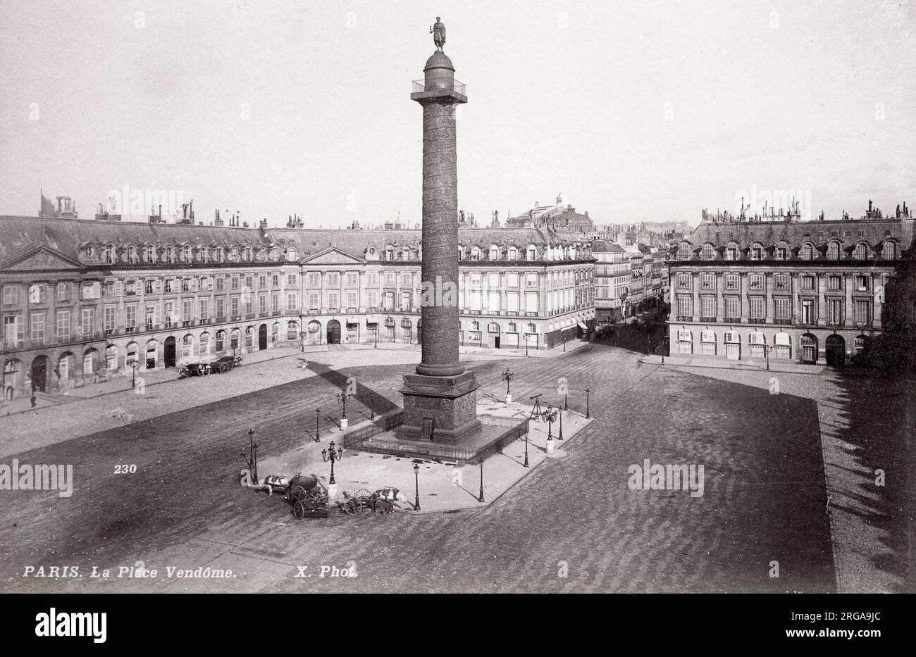 Vintage 19th century photograph - Place Vendome and column, Paris ...