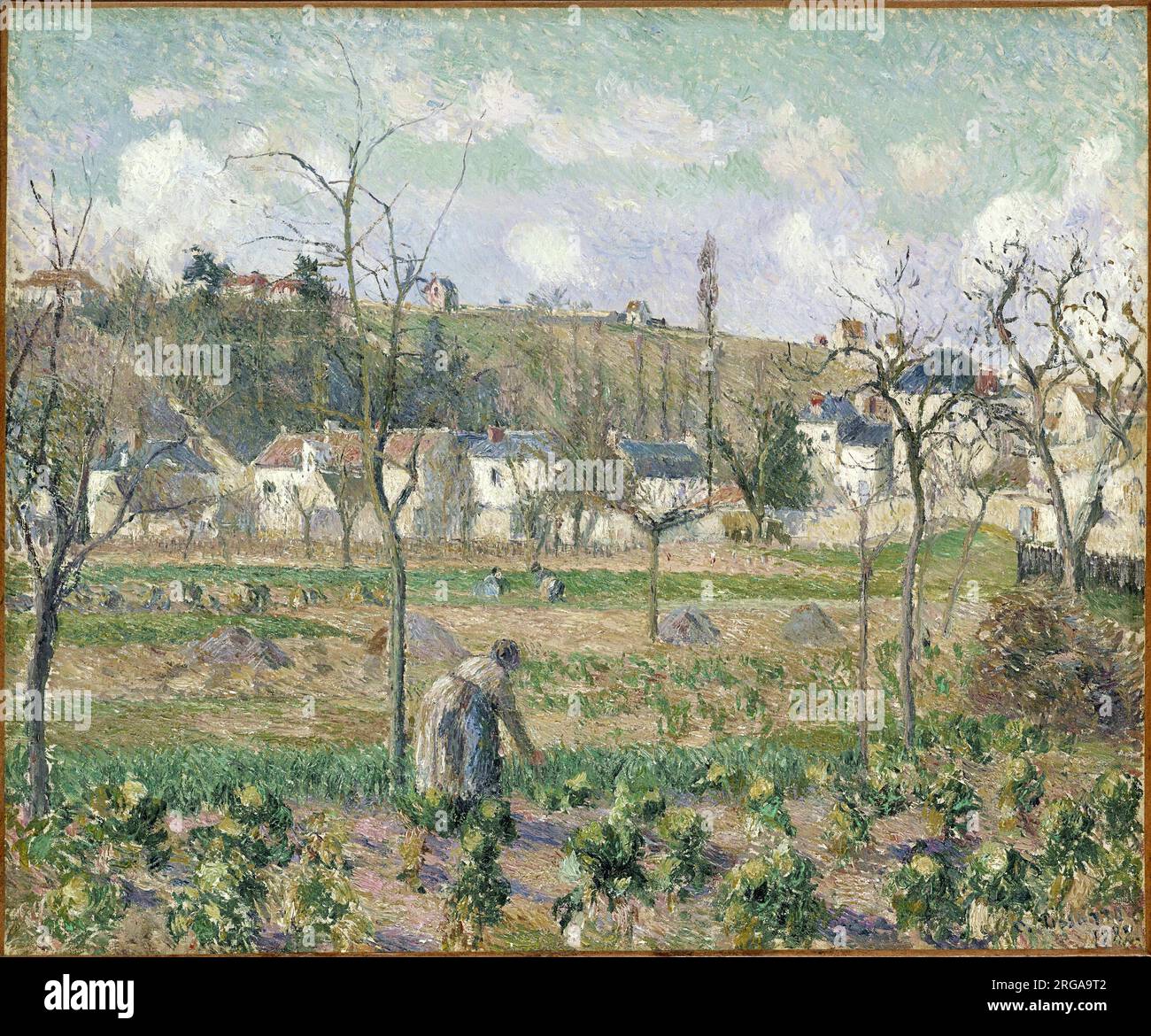 The Garden at Maubuisson, Pontoise, and Mother Bellette 1882 by Camille ...