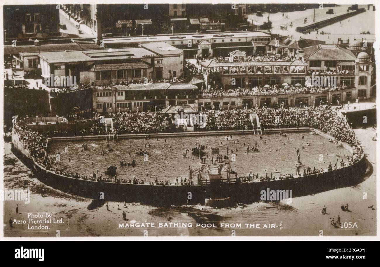 Cliftonville Bathing Pool (Margate Lido) from the air - Margate, Kent ...