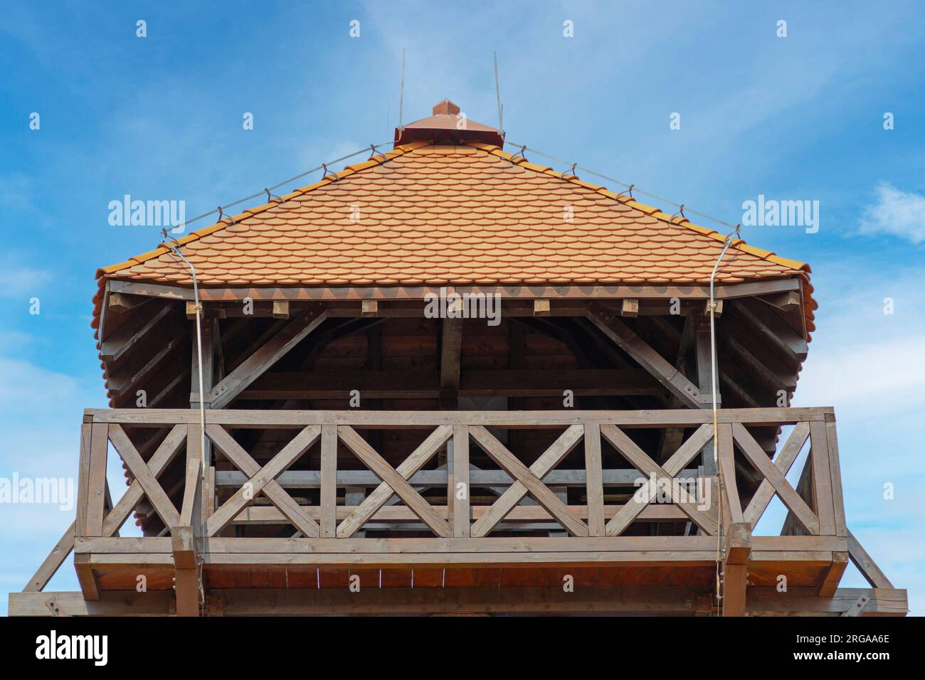 Observation Deck Wooden Tower With Roof Structure Landmark Stock Photo ...