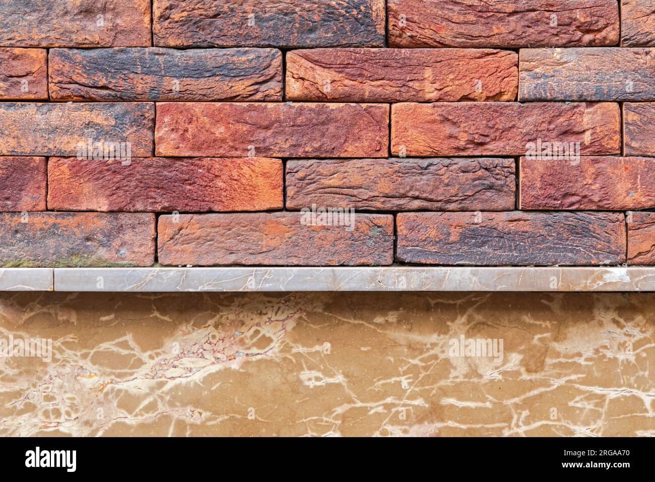 Rustic Look Rough Structure Bricks and Marble Building Exterior Wall ...