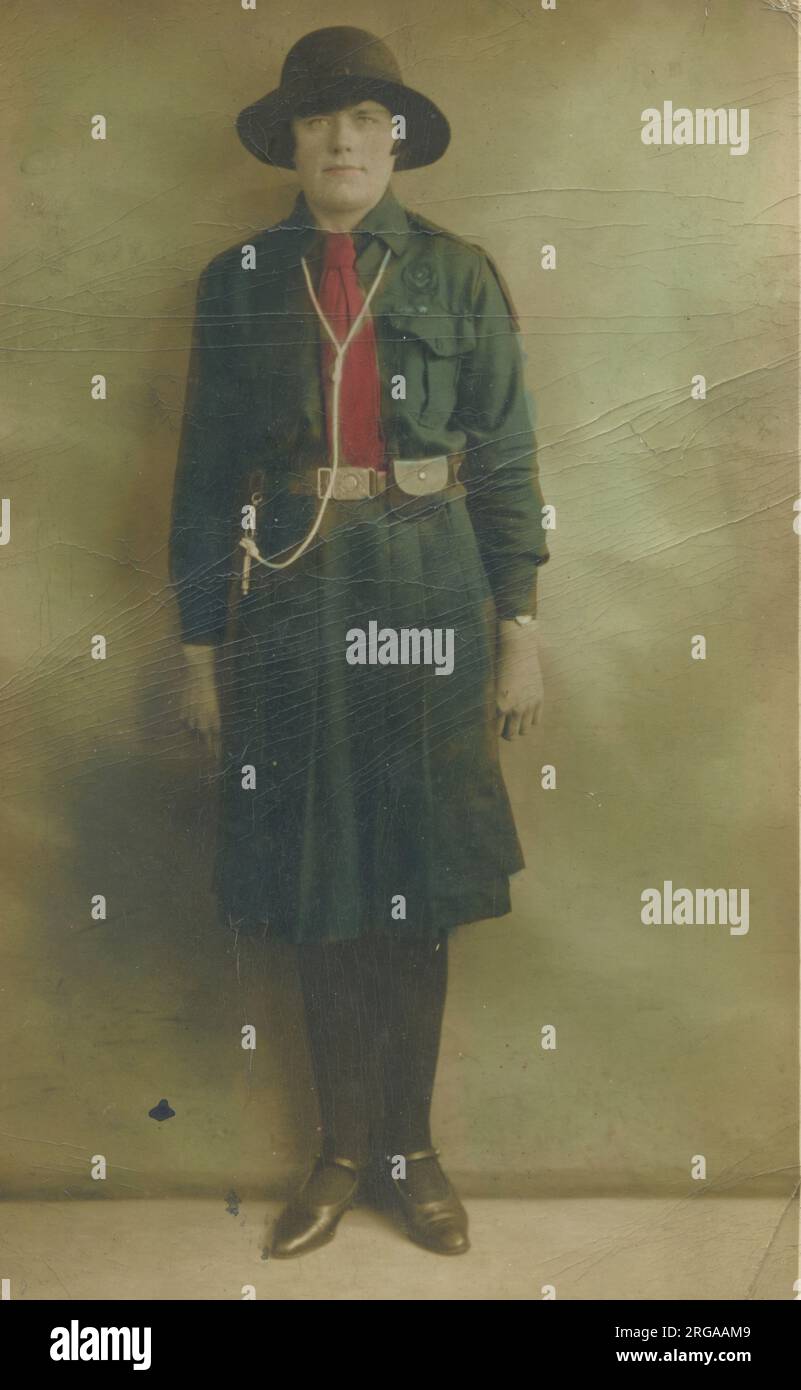 Colour photograph of a girl guide in uniform Stock Photo - Alamy