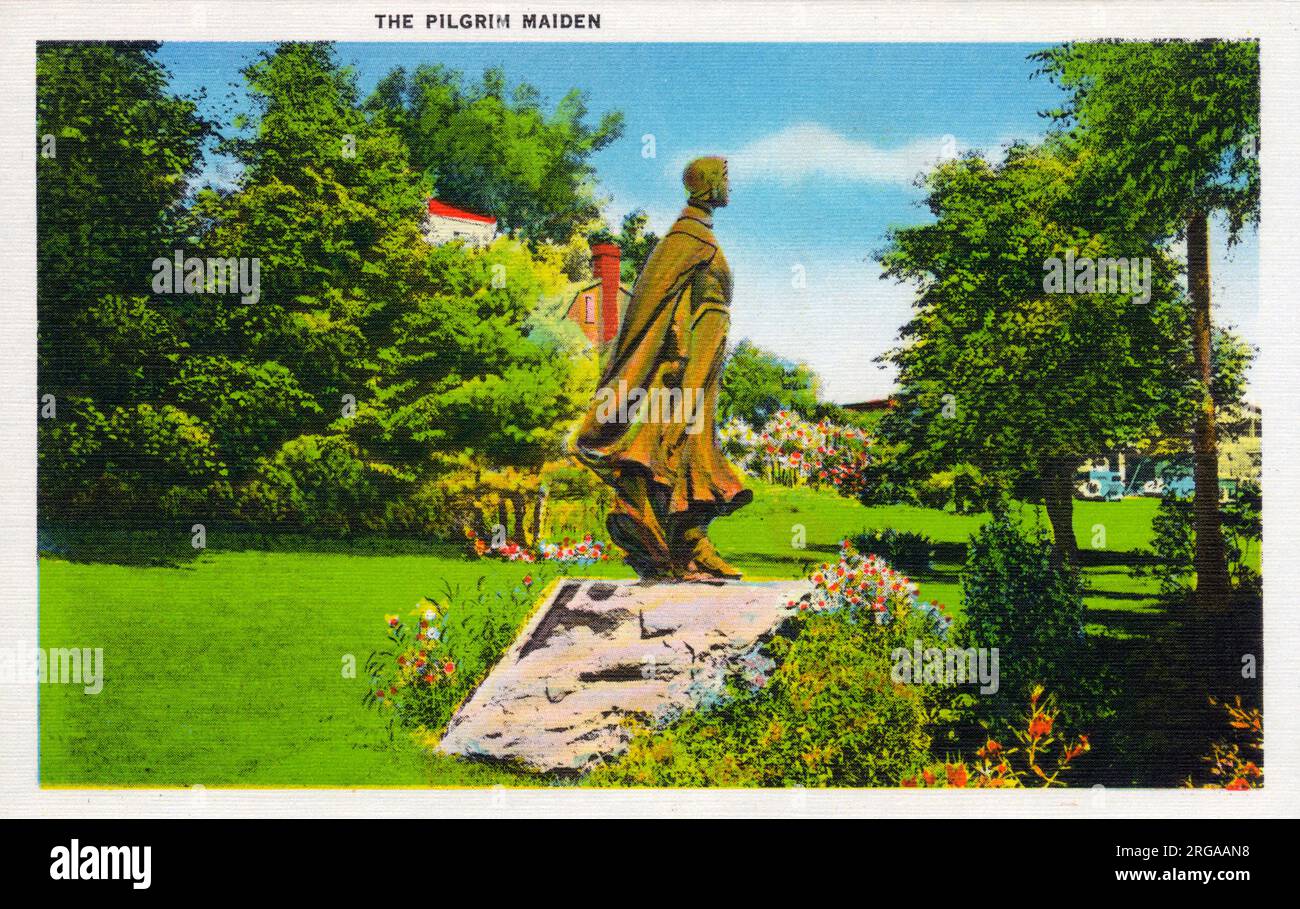 Statue of 'The Pilgrim Maiden' - Plymouth, Massachusetts, USA - the ...