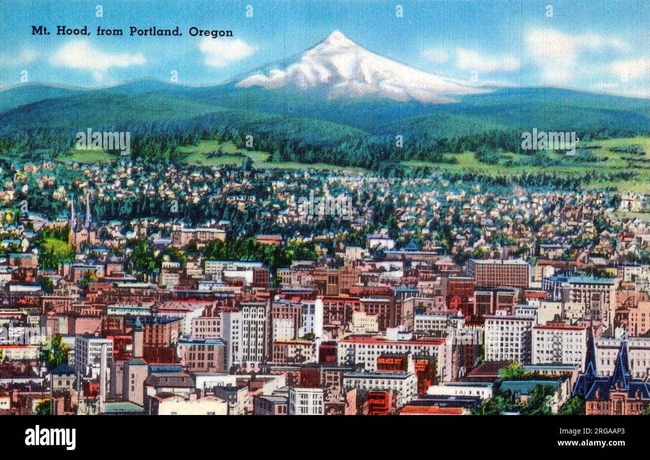 Portland, Oregon, USA - View of Mount Hood Stock Photo - Alamy