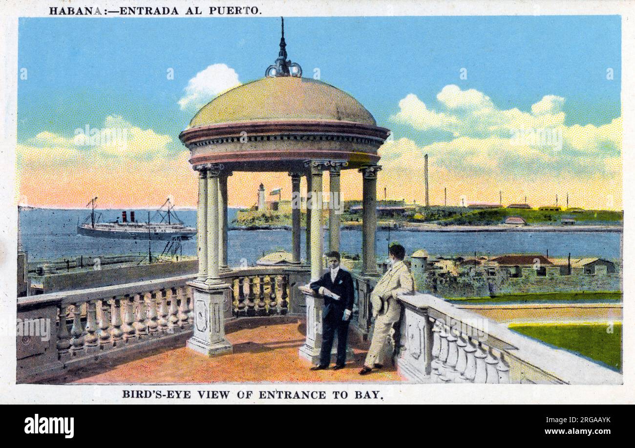 Havana, Cuba - Bird's-eye vie of the Entrance to the Bay Stock Photo ...