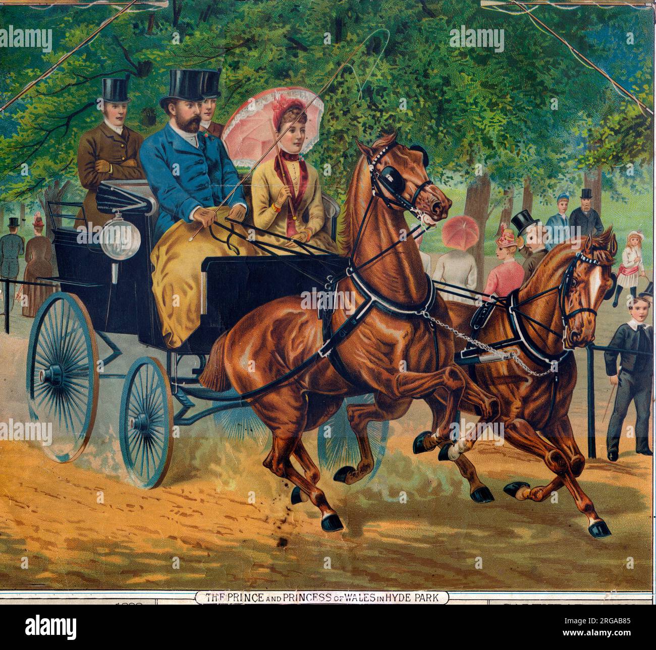The Prince and Princess of Wales (Edward and Alexandra) riding a ...