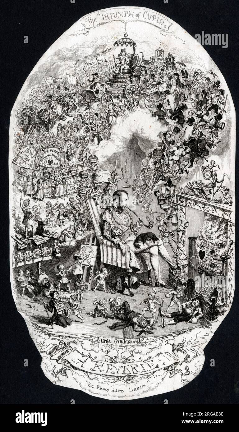 George Cruikshank - A Reverie - The Triumph of Cupid - 'Ex Fumo dare ...
