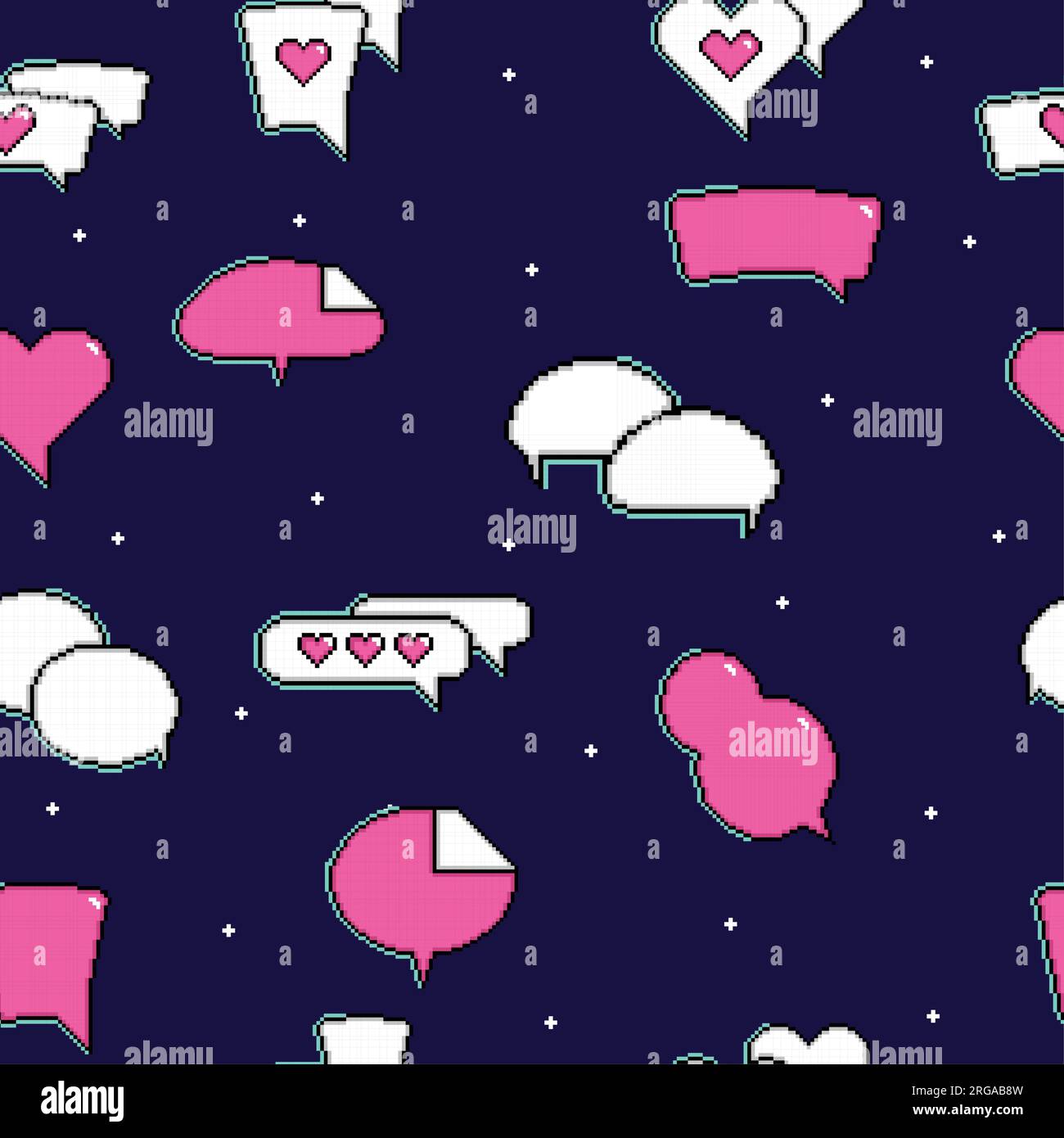 Seamless pattern background with pixelated comic speech bubble chats ...