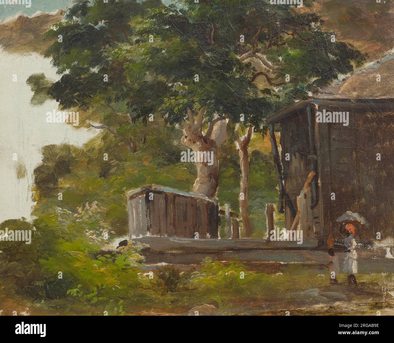 Village Scene circa 1854-1855 by Camille Pissarro Stock Photo - Alamy