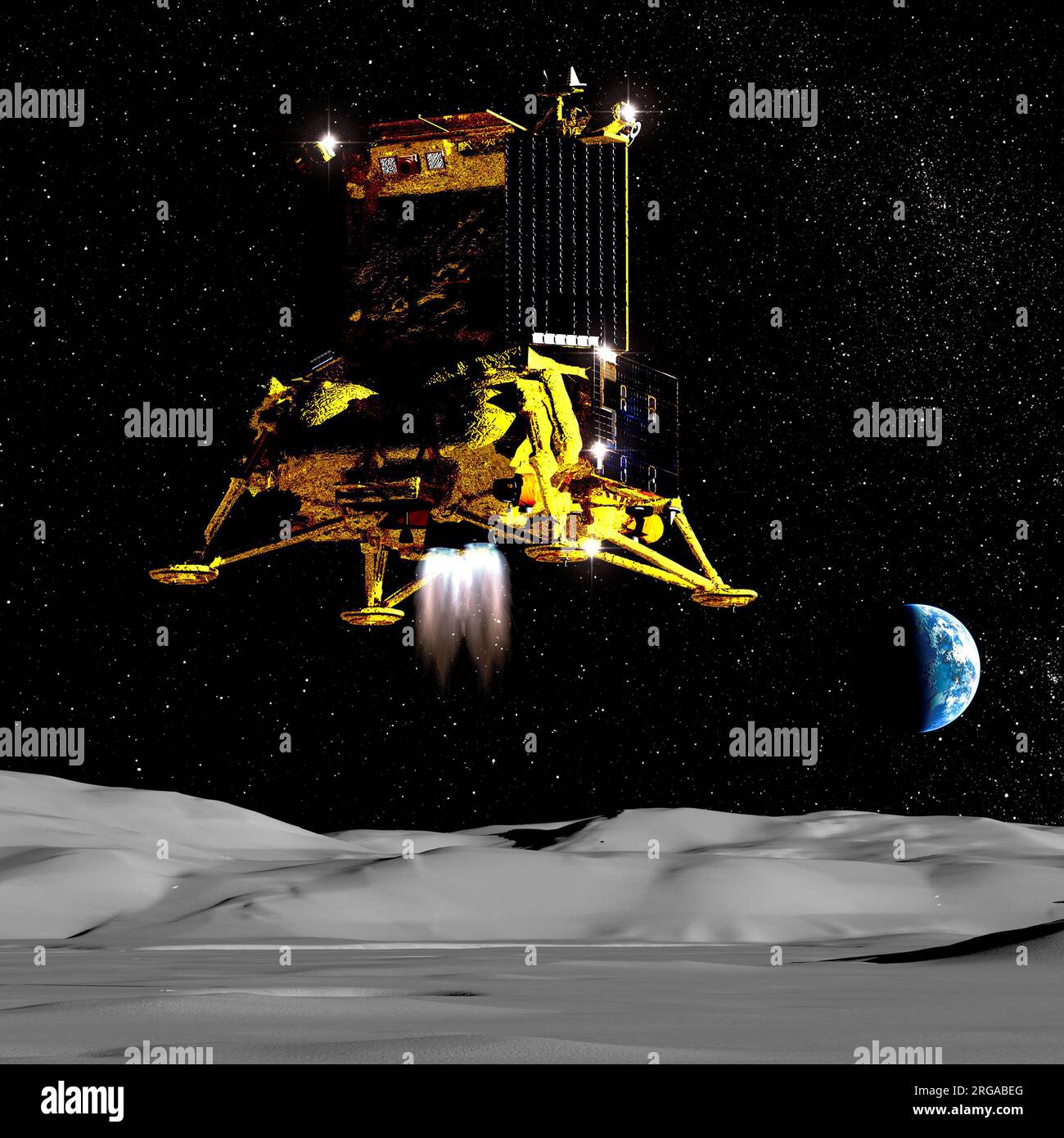 Luna 25 lander Russian lunar exploration program 3D render Stock Photo ...