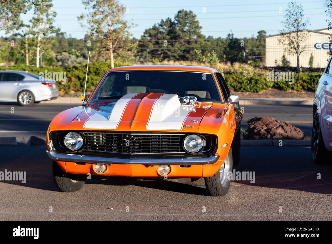 vintage classic american Chevrolet Chevy Camaro muscle car at car meet ...