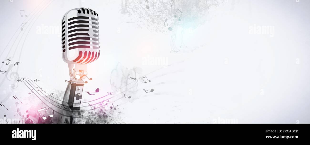 grunge pattern music notes and microphone. loud gig noise texture ...