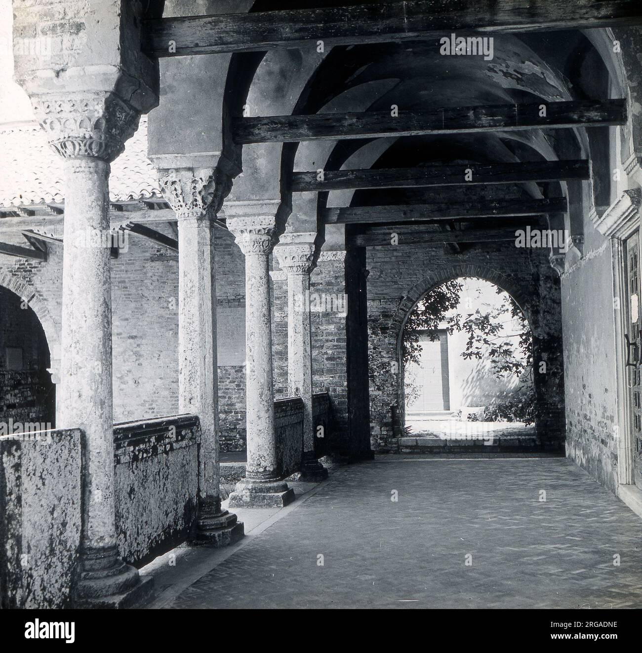 Columns at the Church of Santa Maria Assunta, a basilica church on the ...