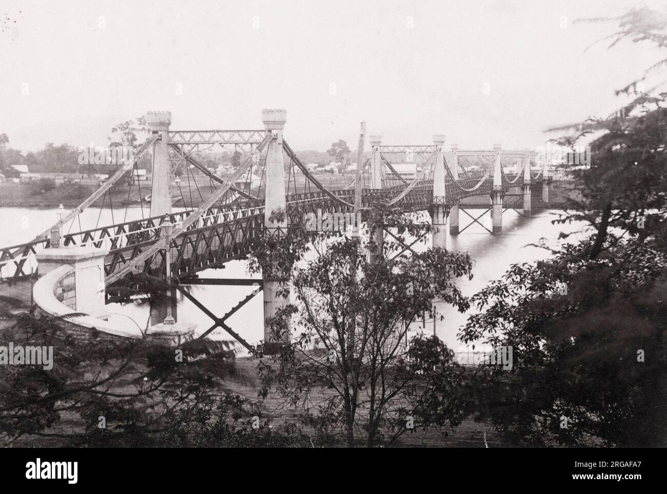 19th century vintage photograph: Fitzroy Bridge, Rockhampton ...