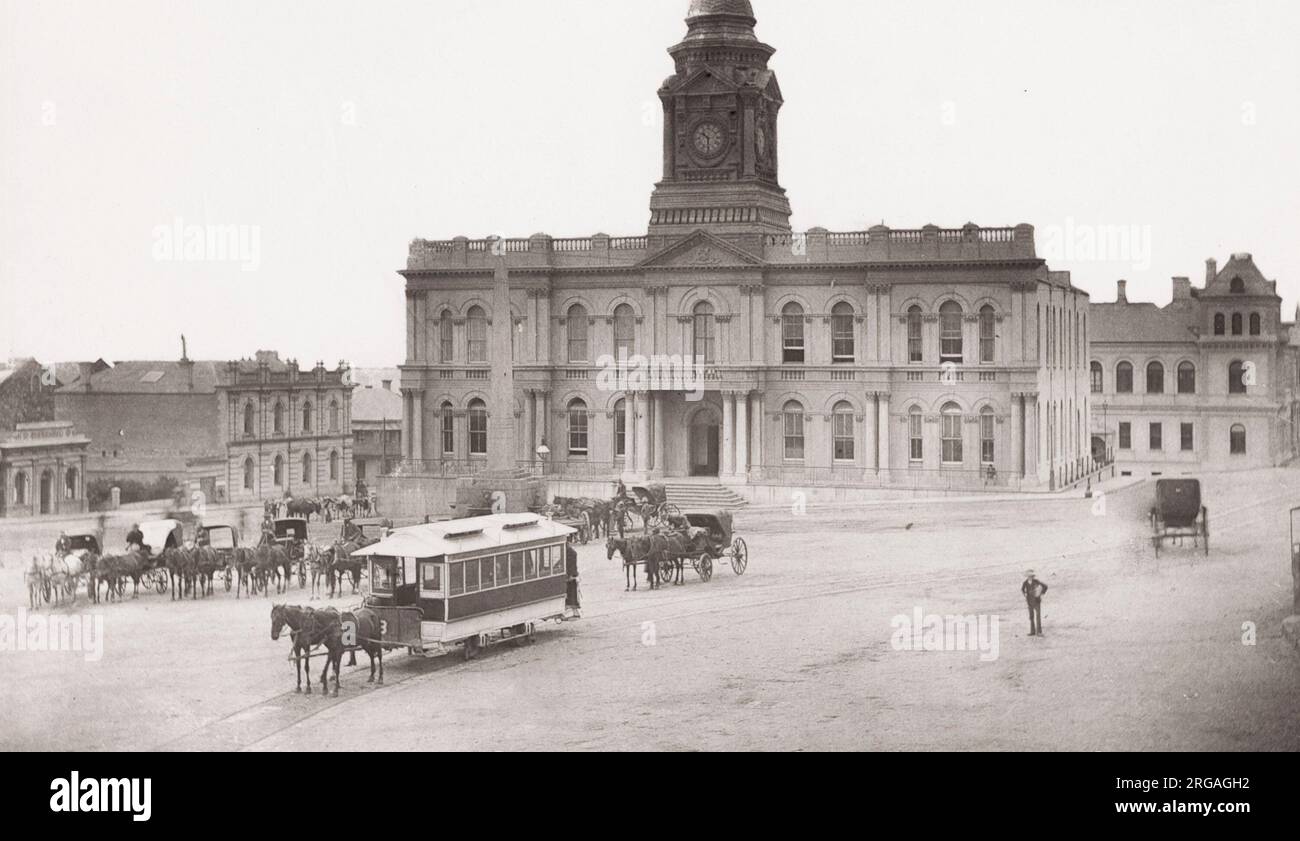 19th century vintage photograph: Town Hall, Port Elizabeth, South ...