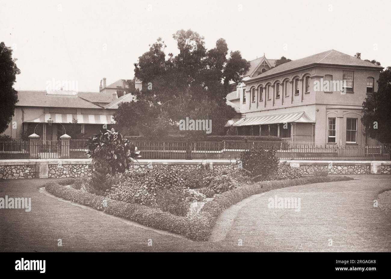 19th century vintage photograph: the Port Elizabeth Club, South Africa ...