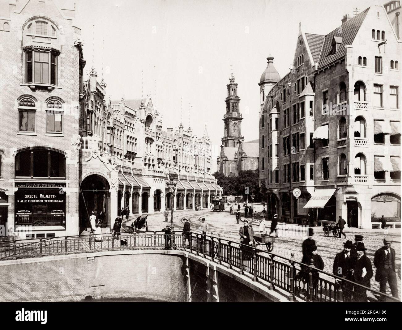 Vintage 19th century photograph: The Westerkerk is a Reformed church ...
