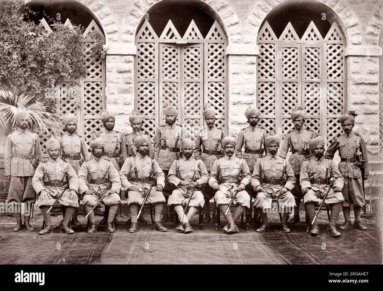 Punjabi, Baluchi and Afridi solders, British Army, c.1905 Stock Photo ...