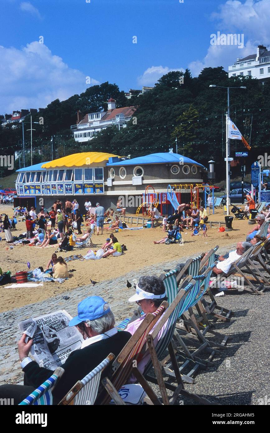 The Three Shells cafe and beach. Southend.Essex.England.Circa 1990's ...