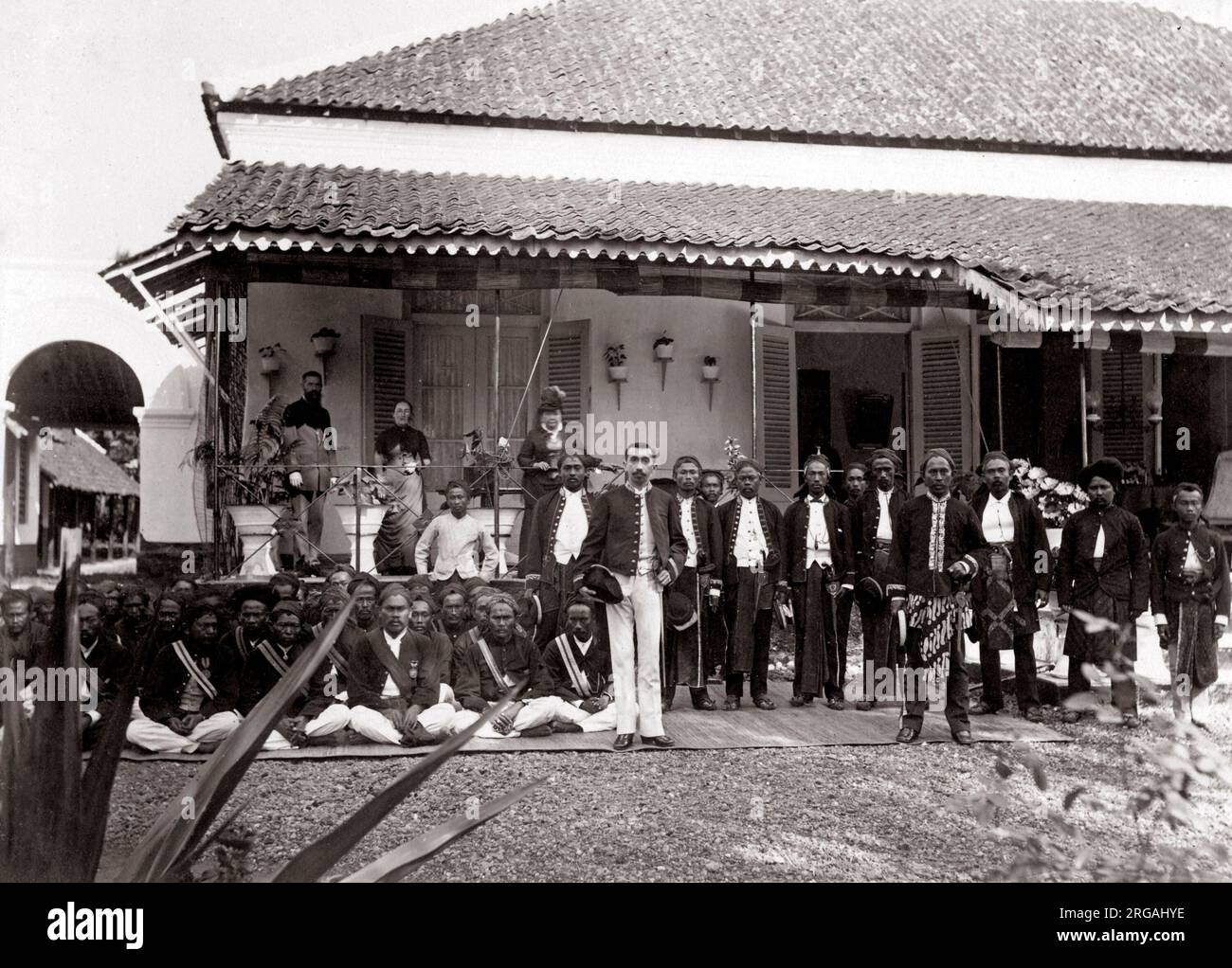 c.1880 South East Asia - Dutch colonial bungalow and servants Indonesia ...