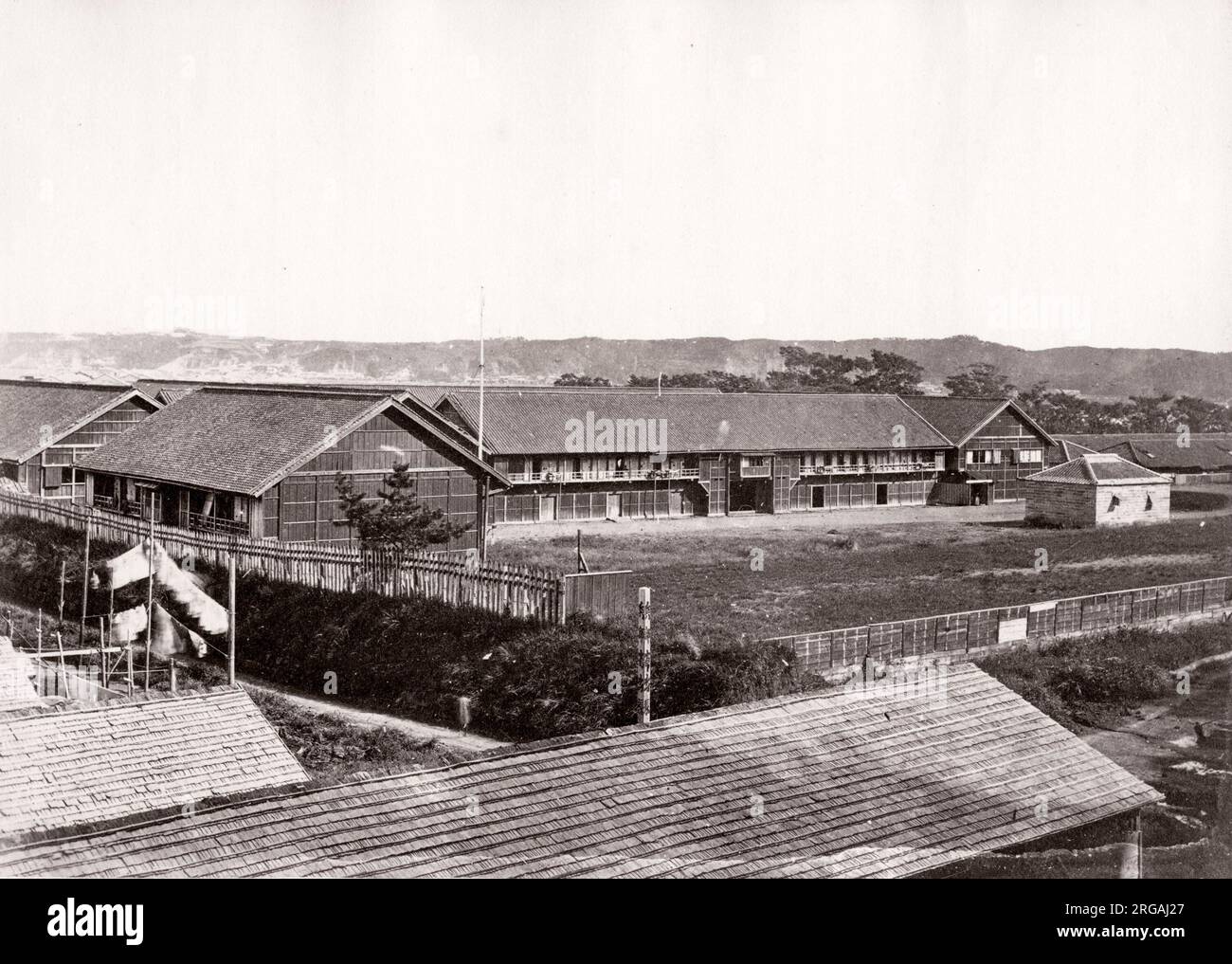 1870's Japan - the Japanese army barracks at Noge - from 'The Far East ...