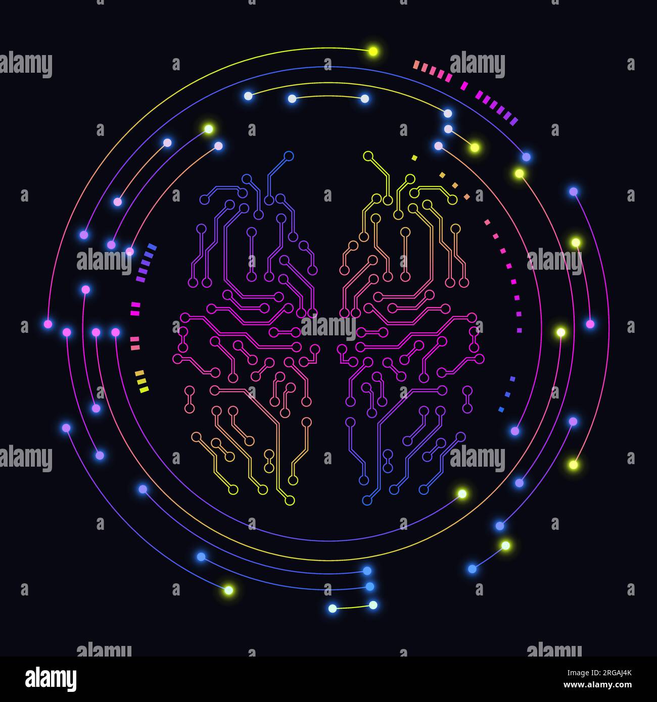 Brain logo, symbol. Technology concept. Vector illustration Stock ...