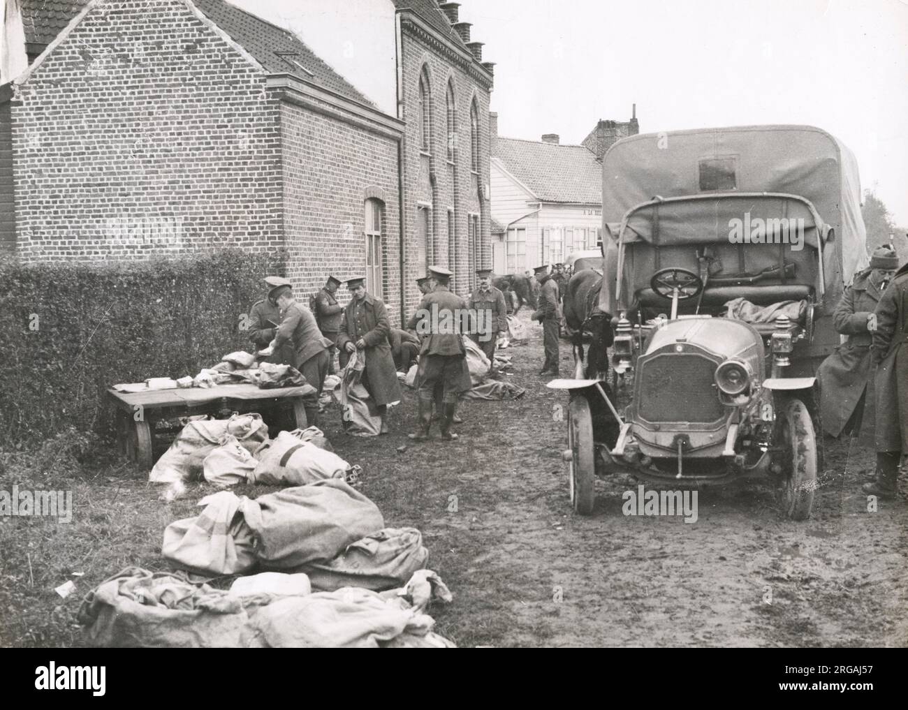 Vintage World War One photograph - WWI: Mail bags, military post office ...