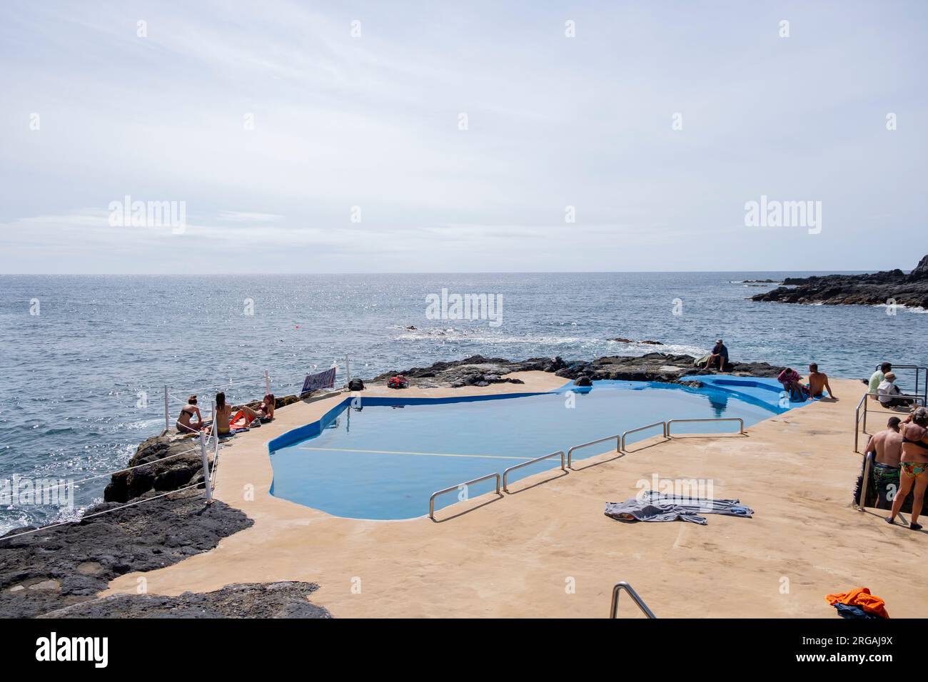 Caloura, Azores, 19.09.2019 - Landscape view over the Pool and Atlantic ...