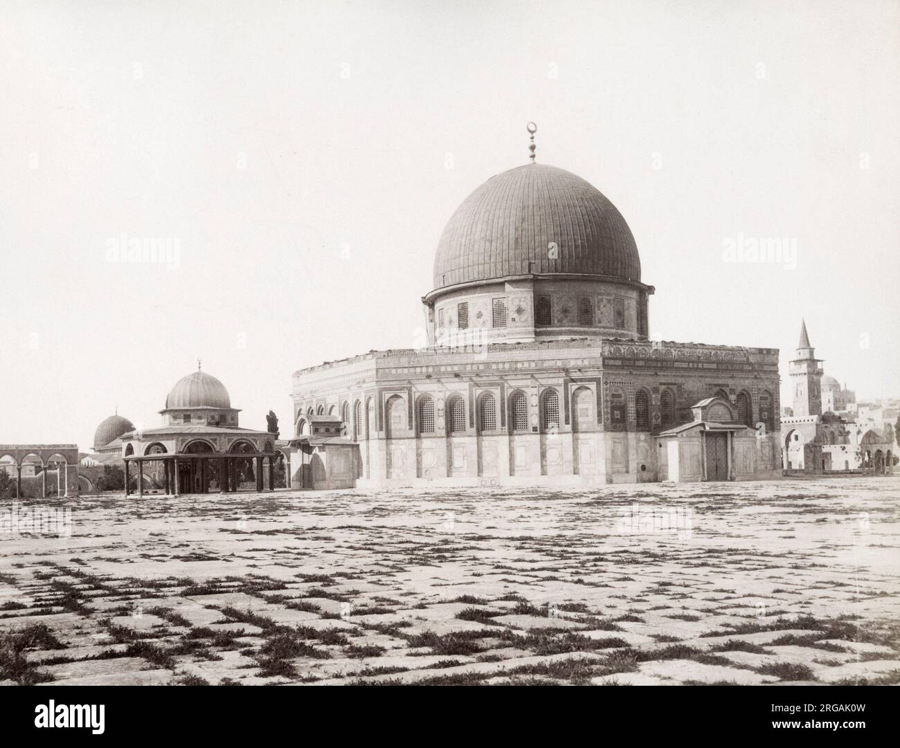 Vintage 19th century photograph - mosque of Omar, Jerusalem, Palestine ...