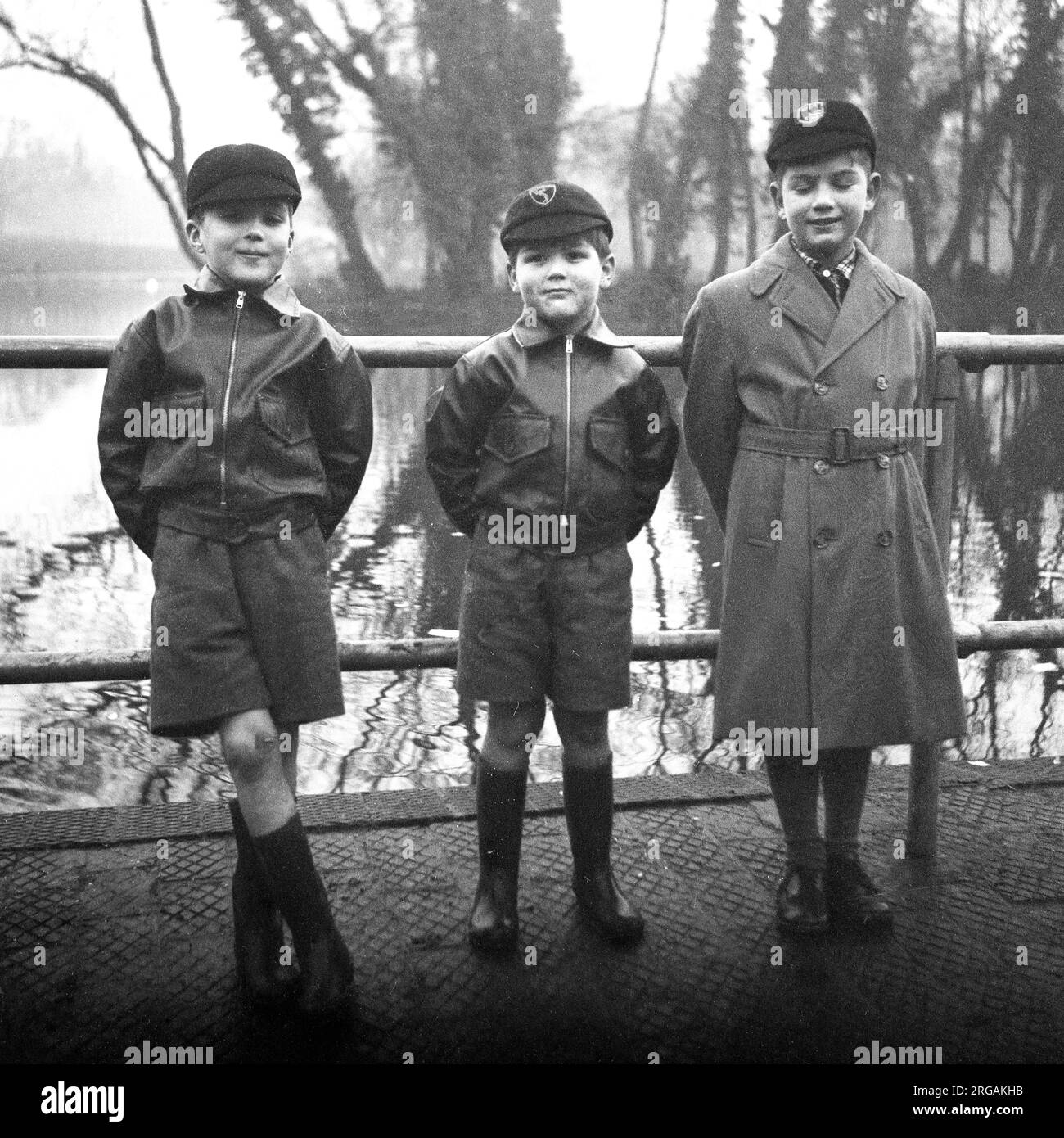3 boys posing for the camera in 1957 in Northampton Stock Photo - Alamy